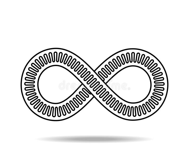 Three Lines Golden Mobius Loop In A Three Lines Circle The Sign Of