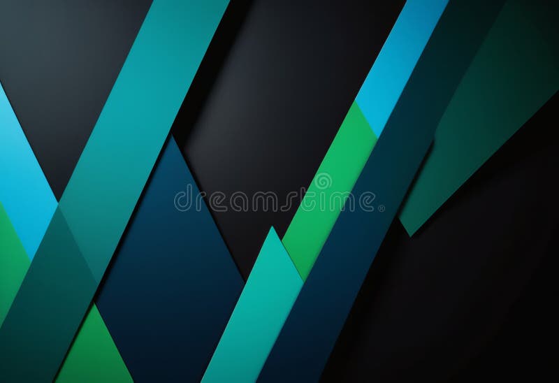 Black Modern Abstract Background with Blue Green Polygon Stock ...