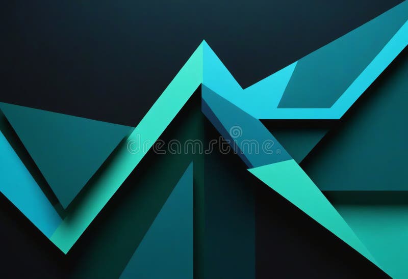 Black Modern Abstract Background with Blue Green Polygon Stock ...