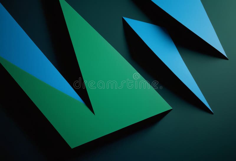 Black Modern Abstract Background with Blue Green Polygon Stock ...