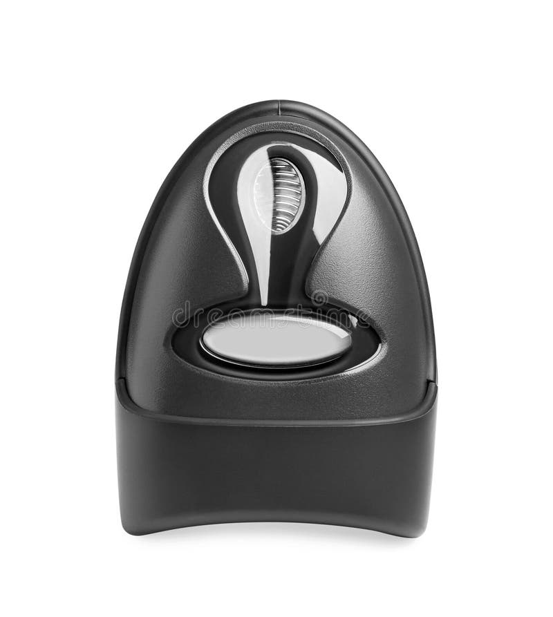 Black Modern Barcode Scanner Isolated on White Stock Photo - Image of ...