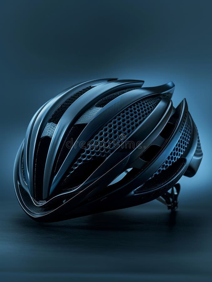 Black Modern Bicycle Helmet with a Sleek Design and Aerodynamic ...