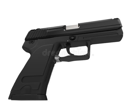 Black Modern Compact Tactical Hand Gun - Low Angle Shot Stock ...