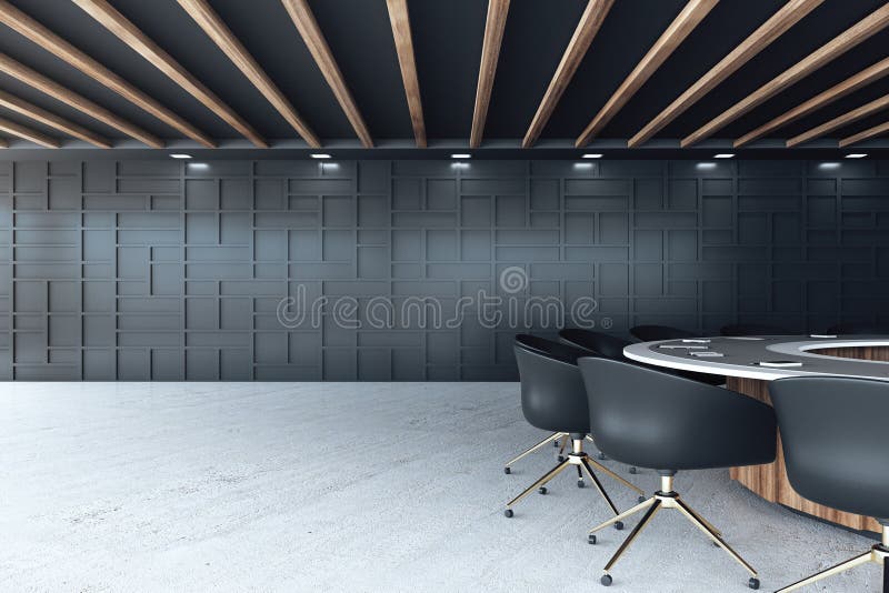 Black Modern Conference Room Stock Illustration - Illustration of ...