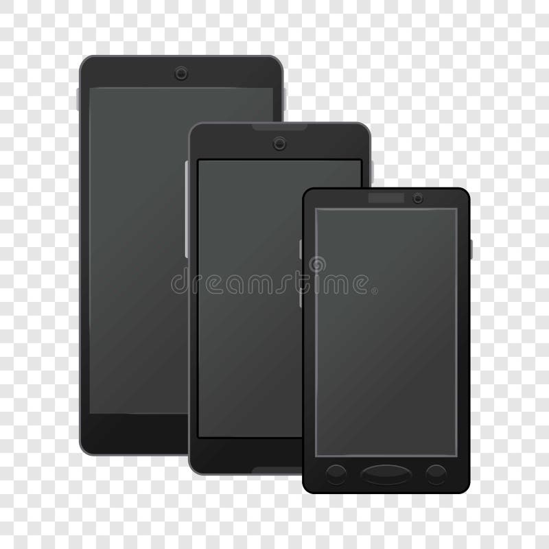 Black Modern Digital Smartphones Mockup Stock Vector - Illustration of ...