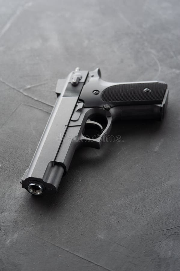 Black modern gun stock image. Image of ammunition, equipment - 201071207