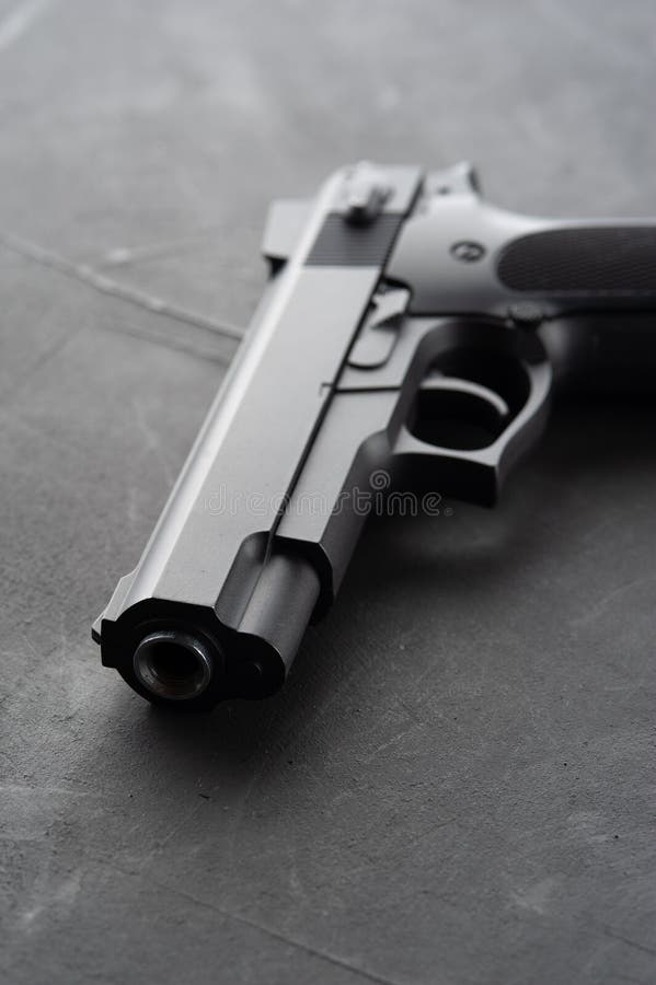 Black modern gun stock photo. Image of drugs, murder - 201071212