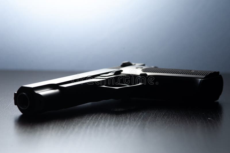 Black modern gun stock image. Image of firearm, justice - 201071265