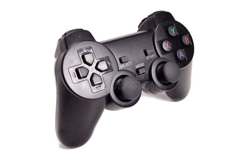 Black Modern Joystick Gamepad Isolated on White. Computer Gaming ...