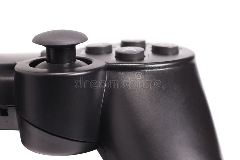 Black Modern Joystick Gamepad Isolated on White. Computer Gaming ...
