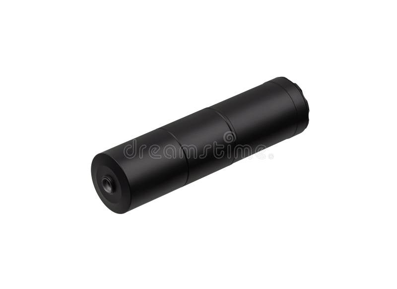 Black Modern Silencer for Weapons. Suppressor that is at the End of an ...