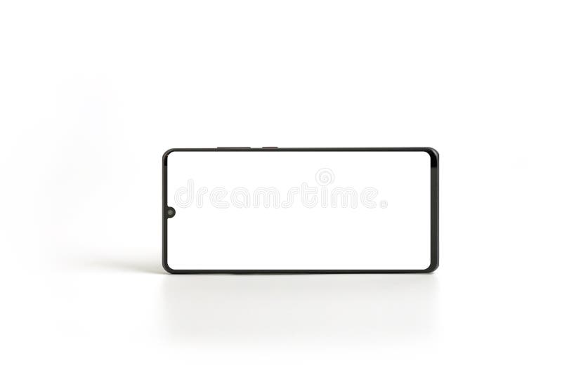 Smartphone Horizontal in Hand, Bezel less Modern Design White Version ...