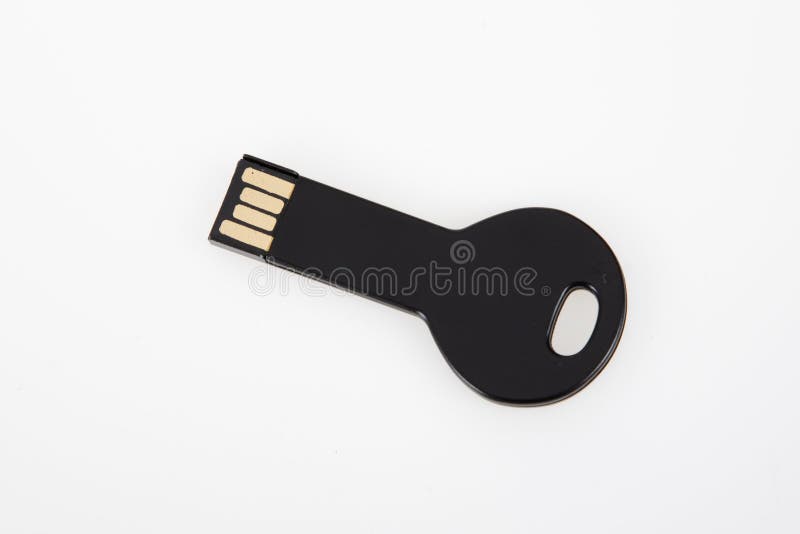 Black Modern USB Flash Drives Memory Key in White Background Stock ...