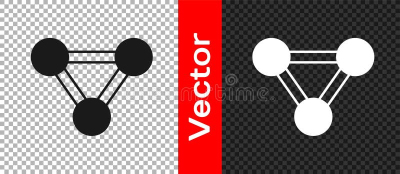 Black Molecule Icon Isolated on Transparent Background. Structure of ...