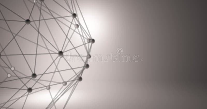 Black Molecule Structure Animation on White Background. Computer ...