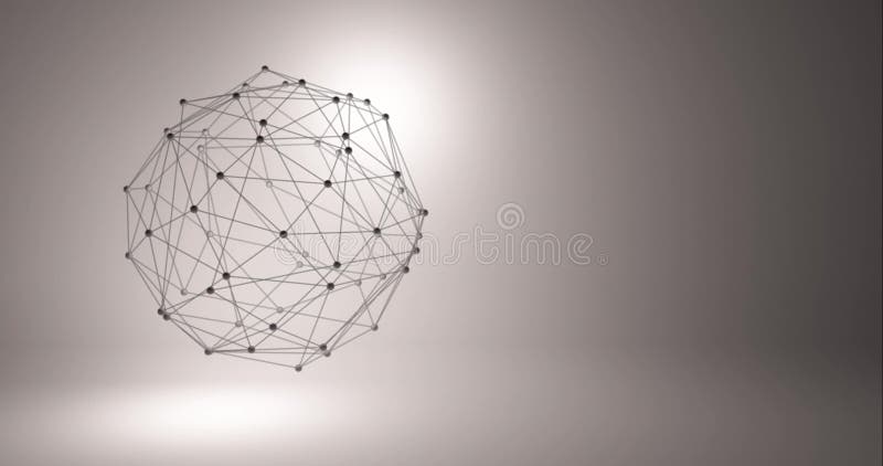 Black Molecule Structure Animation on White Background. Computer ...