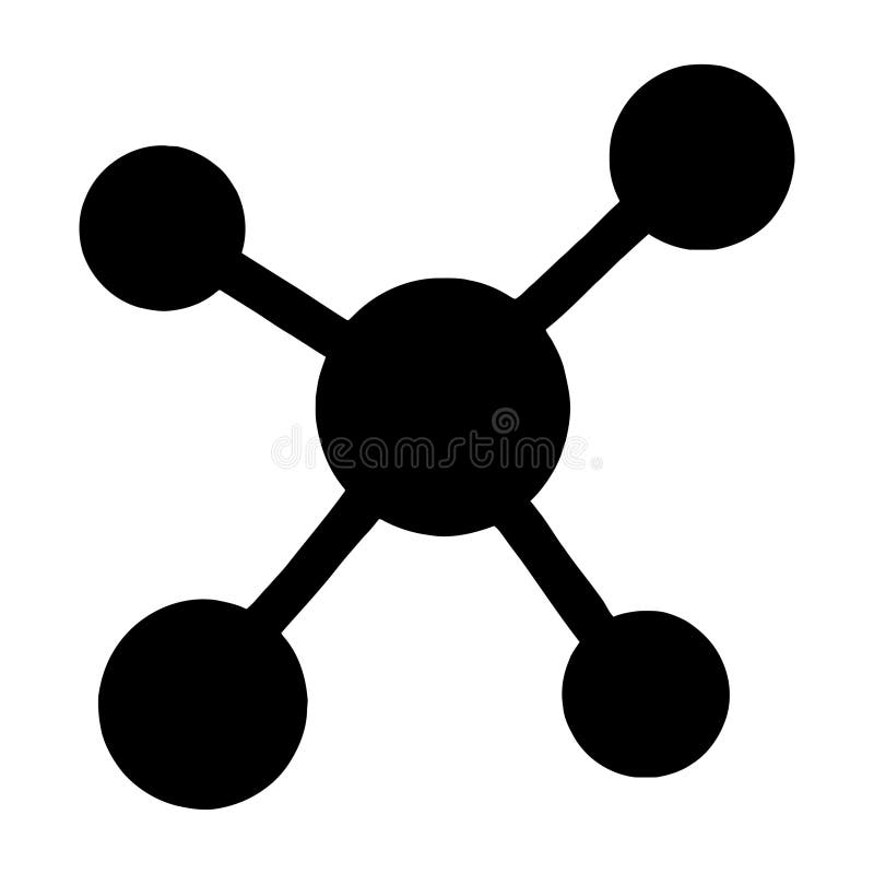Black Molecule Structure Connection Science Chemistry Atom Network ...