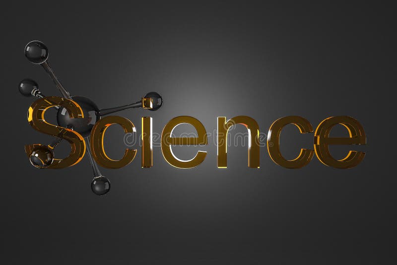 Black Molecules Over Black Background Word Science Stock Illustration ...