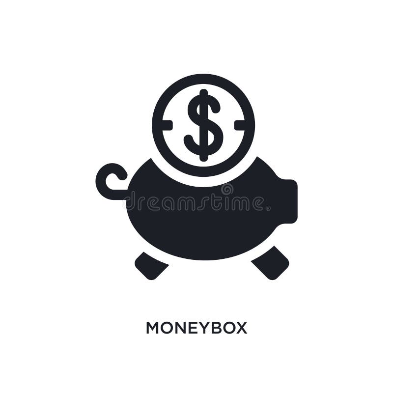 Black Moneybox Isolated Vector Icon. Simple Element Illustration from E ...