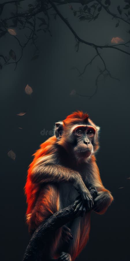 Black Monkey in Minimalist Style Perfect Lock Screen Background Stock ...