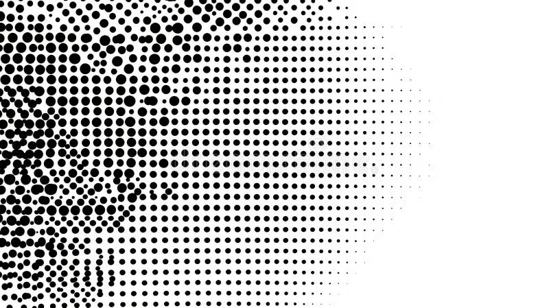 Black Monochrome Halftone Raster with Abstract Dotted Pattern Texture ...