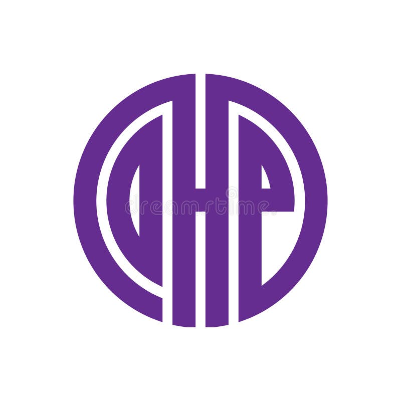 Black Monogram HDP Logo with a Curved Oval Shape Design Stock Vector ...