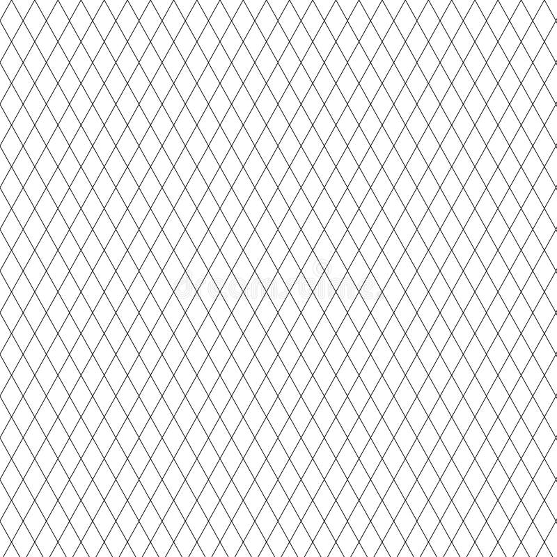 Black Monoline Vector Diamond Grid Lattice Background Pattern Stock ...