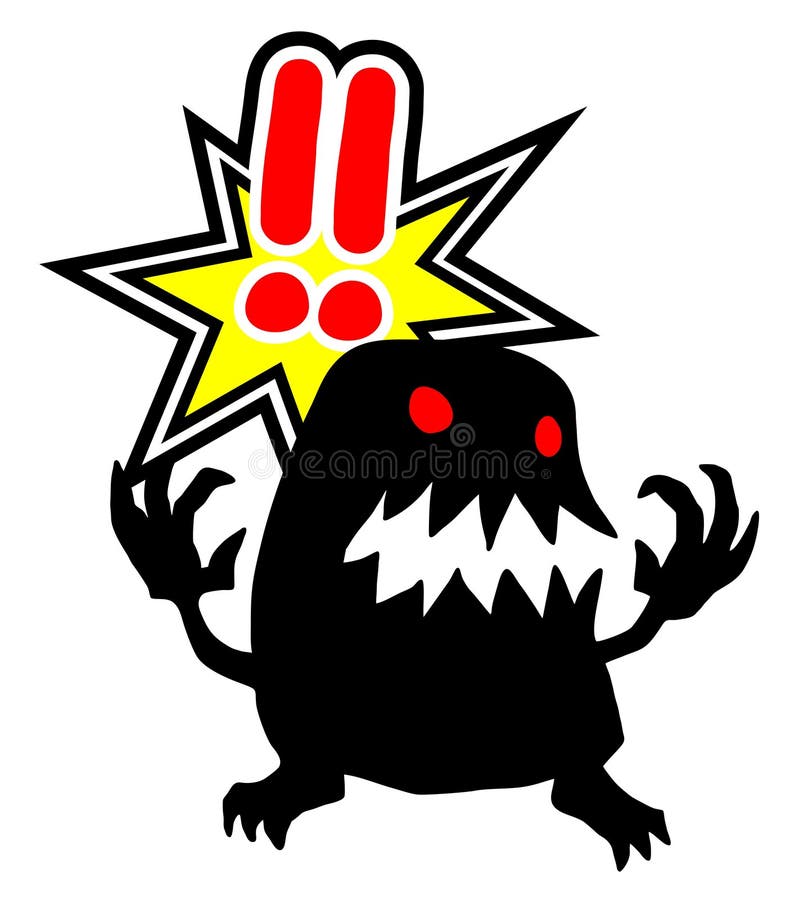 Black monster stock vector. Illustration of crazy, dark - 34021057