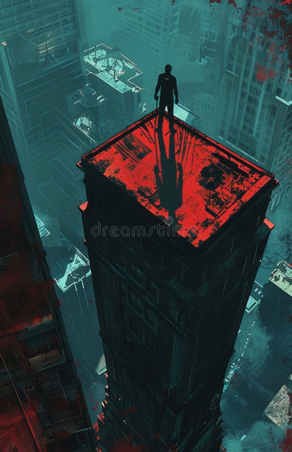 Black Monster Standing on the Edge of the Rooftop of a Very Tall ...