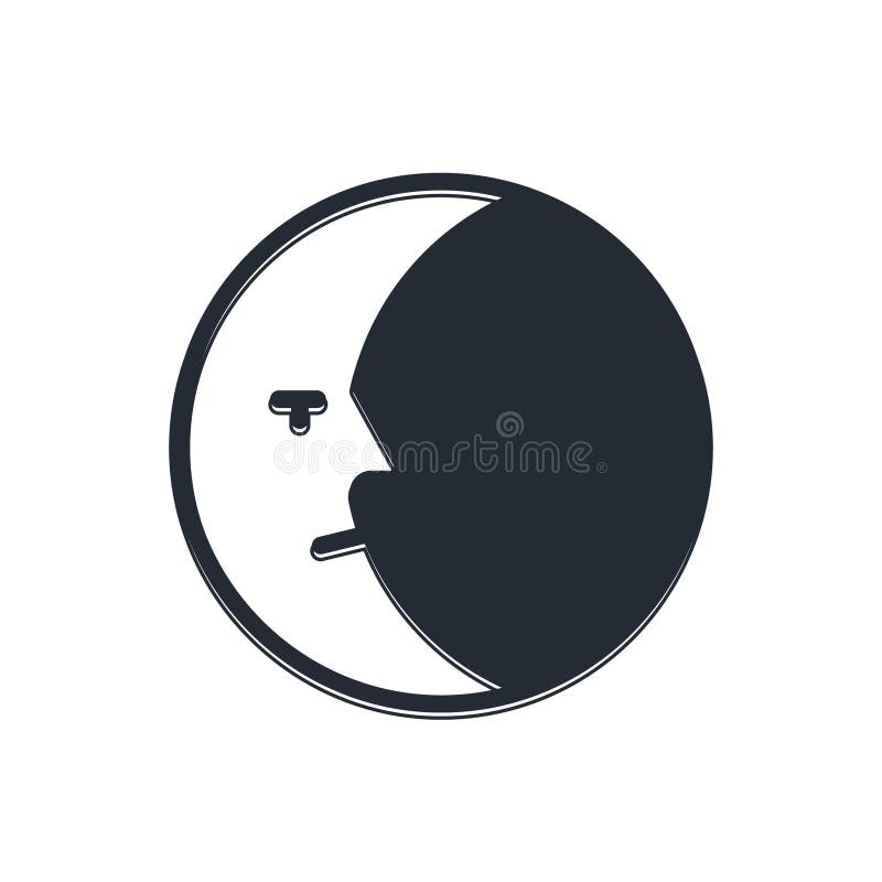 Moon Car Icon or Logo in Twotone Stock Vector - Illustration of ...