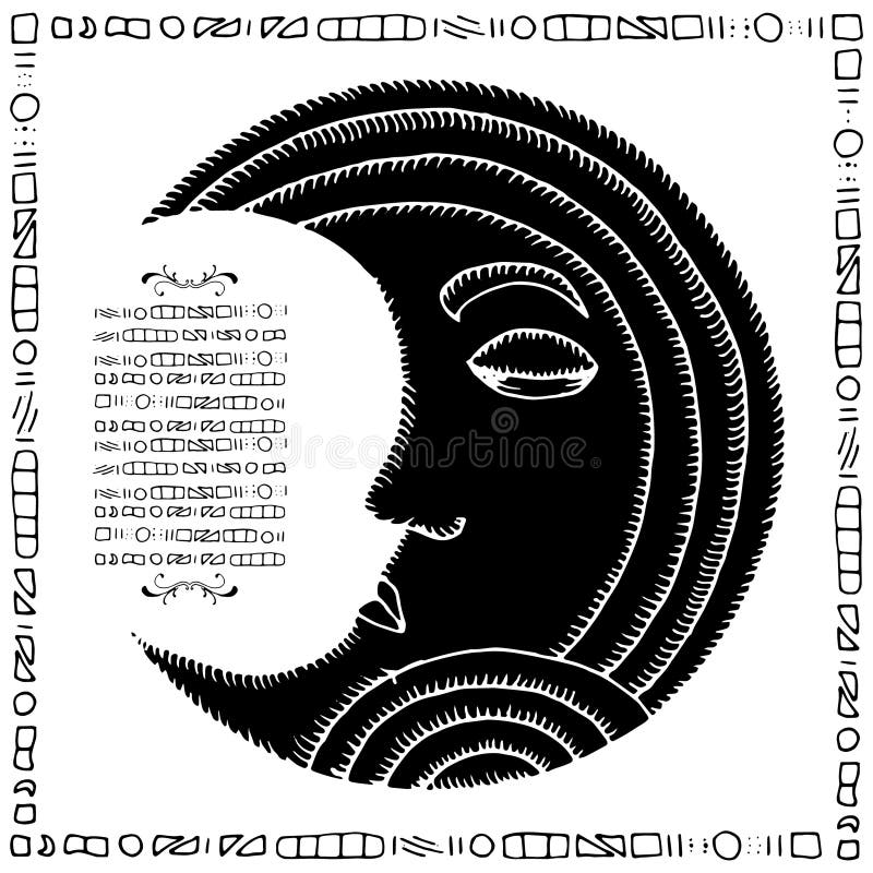 Black Moon stock vector. Illustration of mouth, black - 49099229