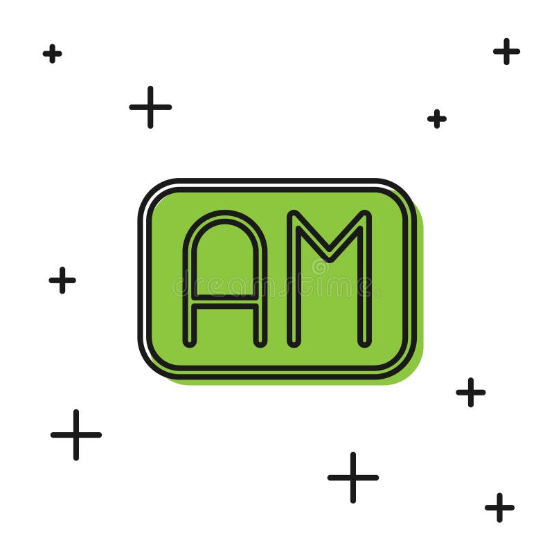 Black Morning Time Icon Isolated on Transparent Background. Time Symbol ...