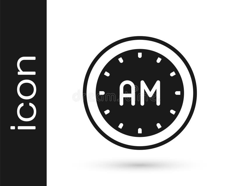 Black Morning Time Icon Isolated on White Background. Time Symbol Stock ...
