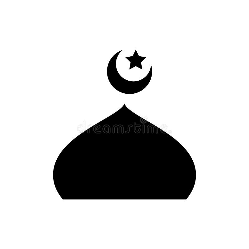 Black Mosque Sign. Isolated Vector Illustration Stock Vector ...