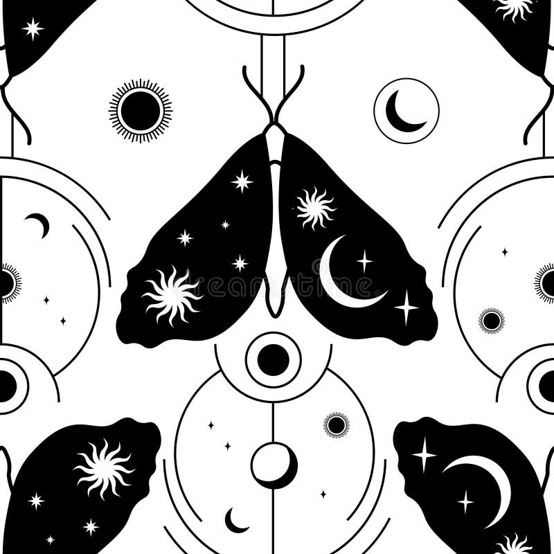 Moth Moon Pattern Stock Illustrations – 610 Moth Moon Pattern Stock ...