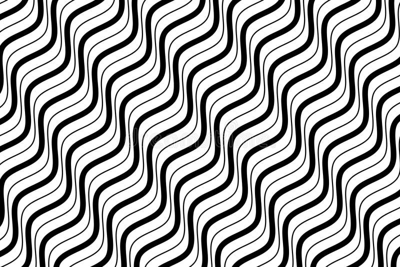 Black Motion Water Wave Lines Art Fabric Pattern on White Background ...
