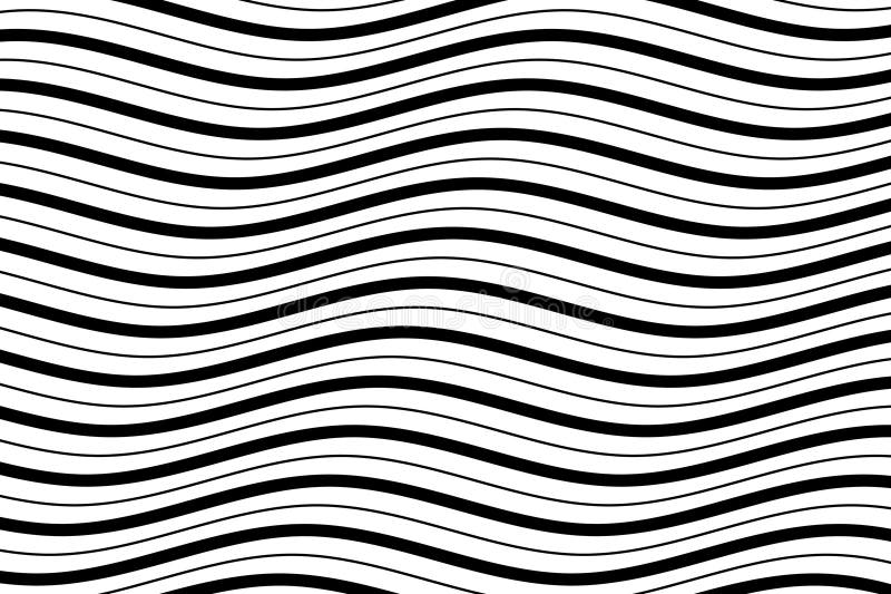 Black Motion Water Wave Lines Art Fabric Pattern on White Background ...