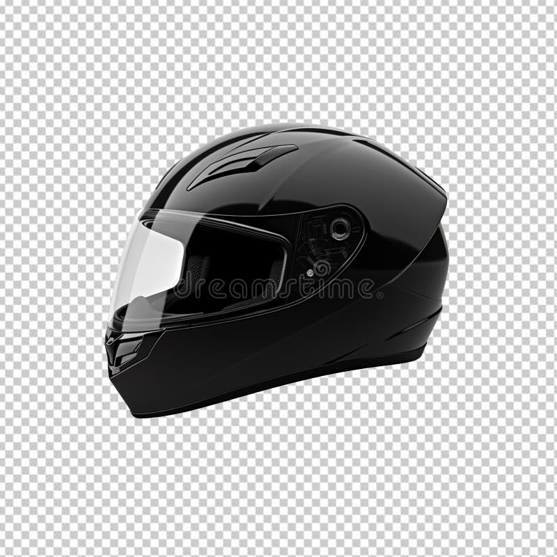 Black Motorcycle Helmet Isolated on Transparent Background Stock Photo ...