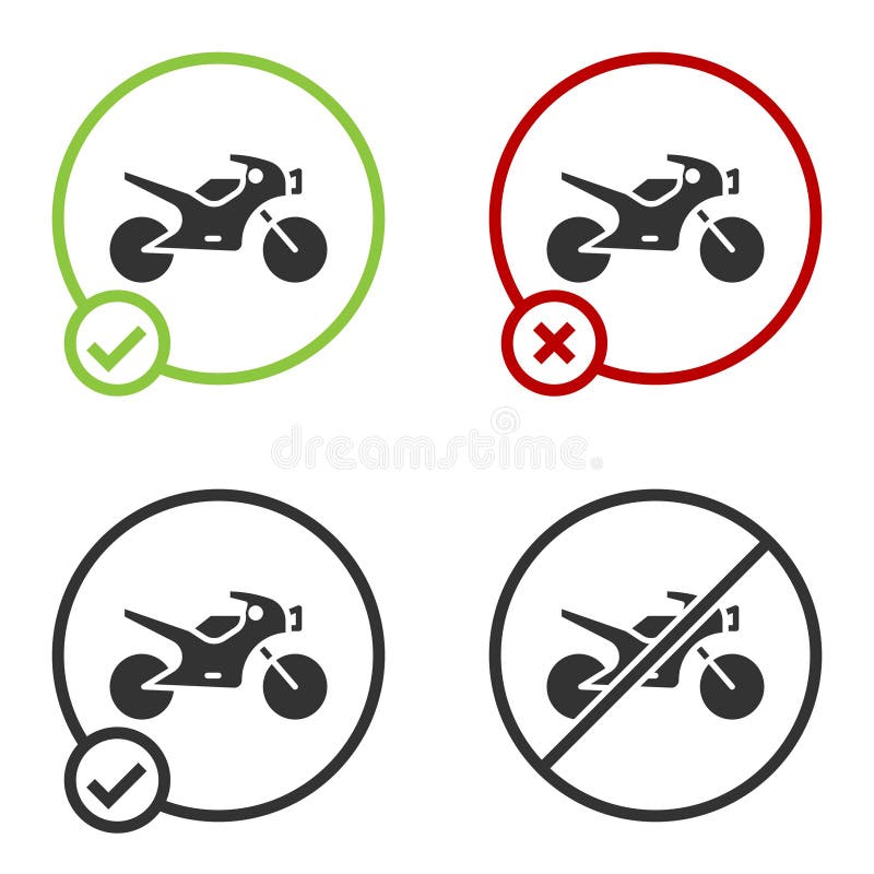Black Motorcycle Icon Isolated on White Background. Circle Button Stock ...