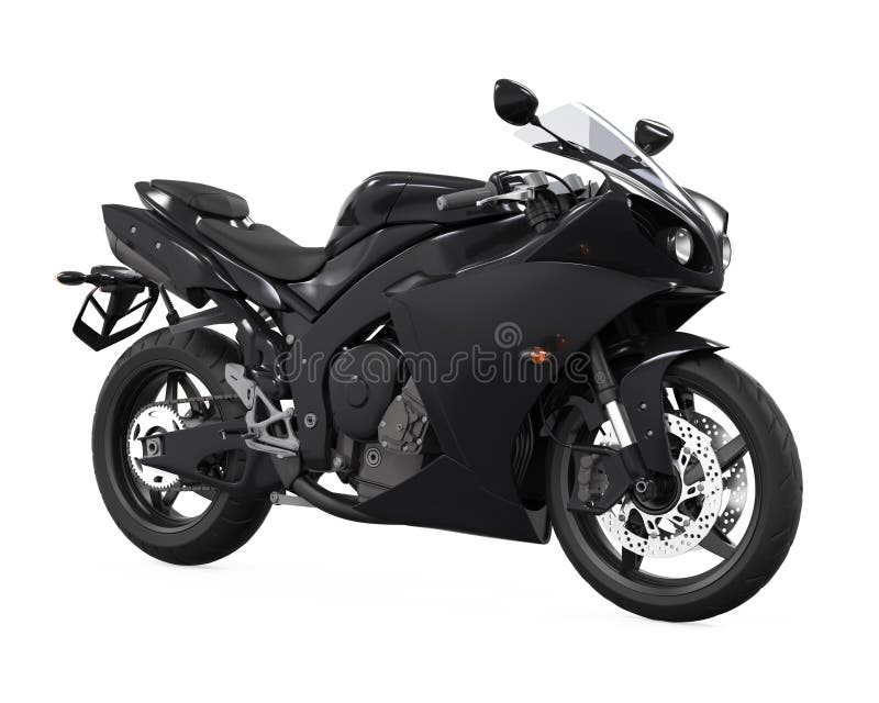 Black Motorcycle Isolated stock illustration. Illustration of bike ...