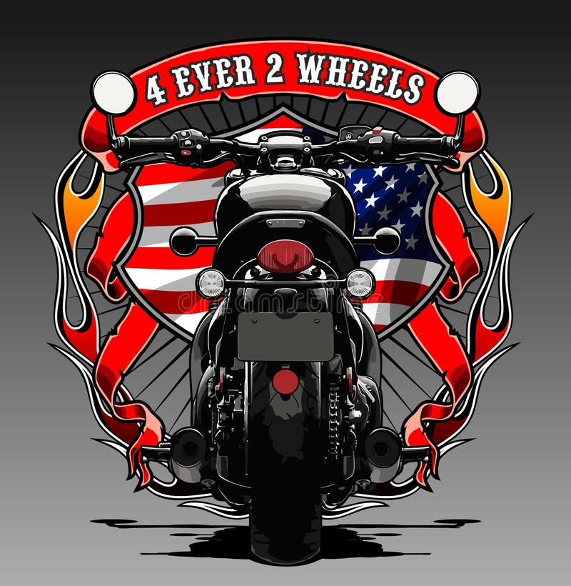 Motorcycle Rear View Stock Illustrations – 350 Motorcycle Rear View ...