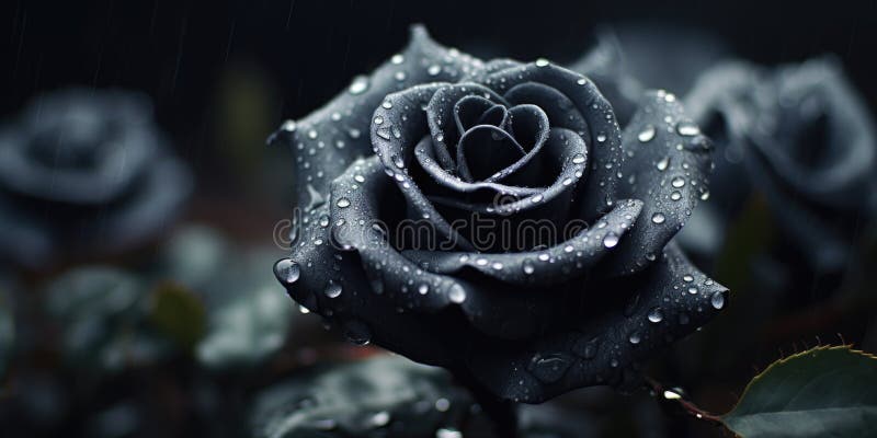 Black Mourning Rose stock illustration. Illustration of graphic - 298543319