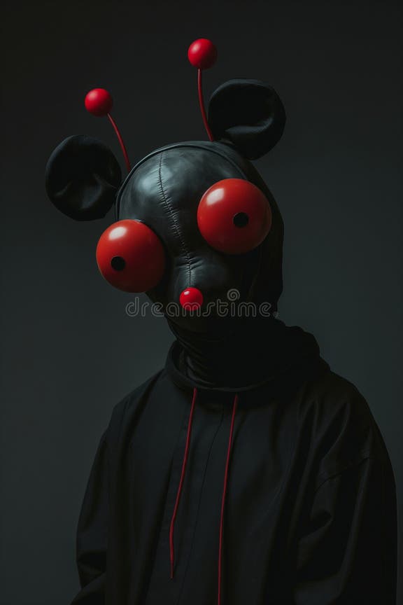 Black Mouse Mouse Avatar with Big Red Eye Stock Illustration ...