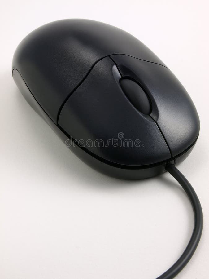 Black Mouse with Curved Tail Stock Image - Image of electronic, click ...