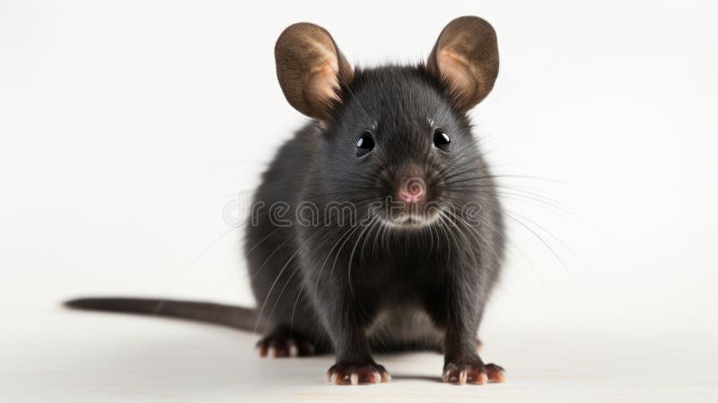 A Black Mouse Sitting on a White Surface, Laboratory Animal, Testing ...