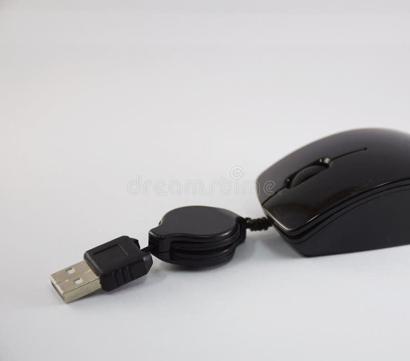Black mouse USB cable. stock image. Image of accessory - 74413681