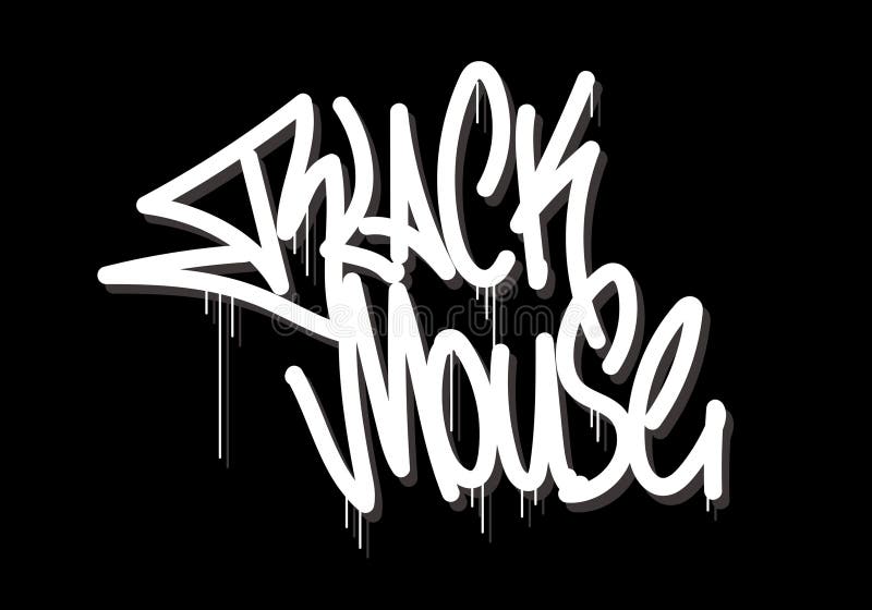 BLACK MOUSE Word Graffiti Tag Style Stock Illustration - Illustration ...