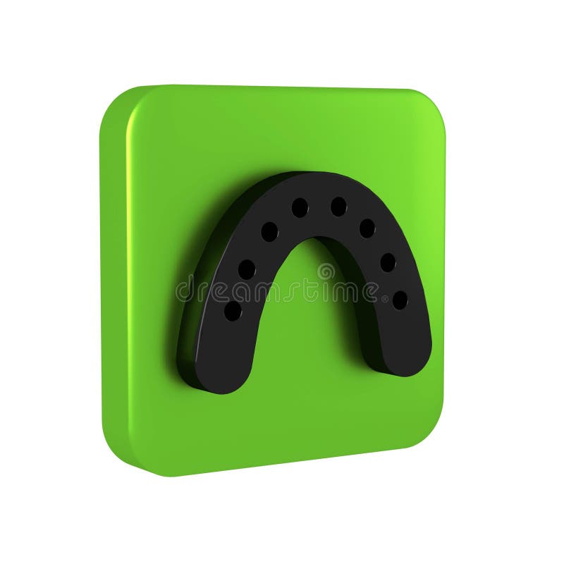 Black Mouth Guard Boxer Icon Isolated on Transparent Background. Green ...