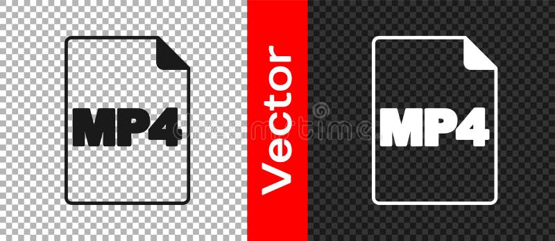 Black MP4 File Document. Download Mp4 Button Icon Isolated on ...