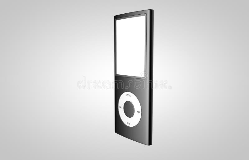 Black MP3 Player on grey stock illustration. Illustration of digitally ...